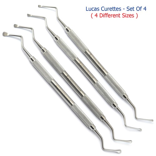 Medentra Surgical Lucas Curettes Kit, Soft Tissue Removing Curette Set ...