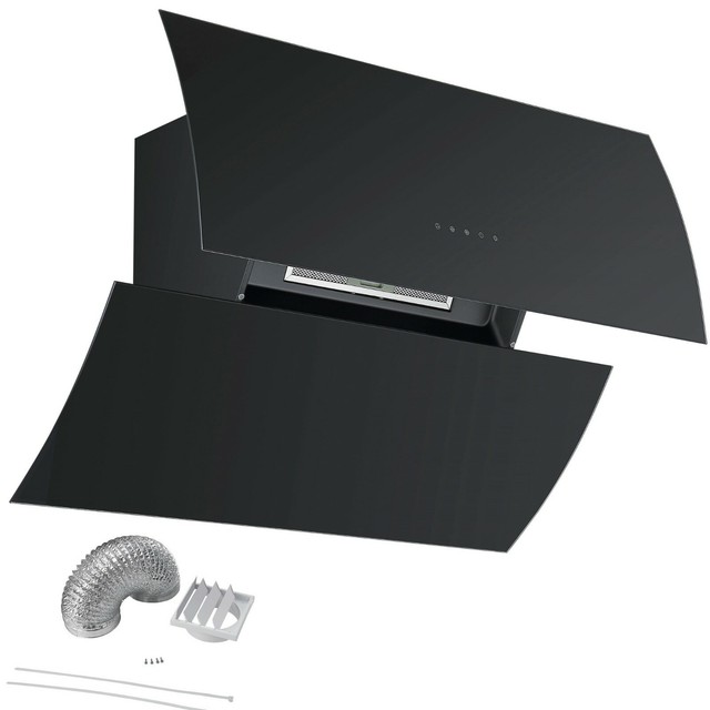 Cookology Prem900bk 90cm DESIGNER Extractor Fan in Black With Ducting ...