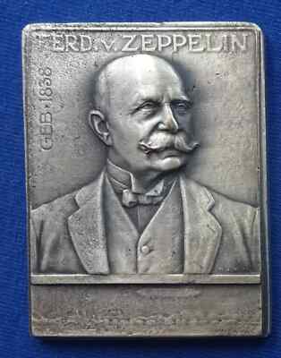 Graf Zeppelin Journey 1908 Rare Vintage Silvered Bronze Plaque Medal | eBay