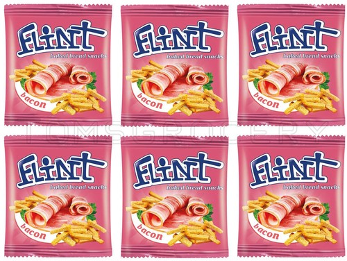 FLINT BACON Flavor Baked Bread Crisps Rusks European Snacks 6x 35g 1 ...