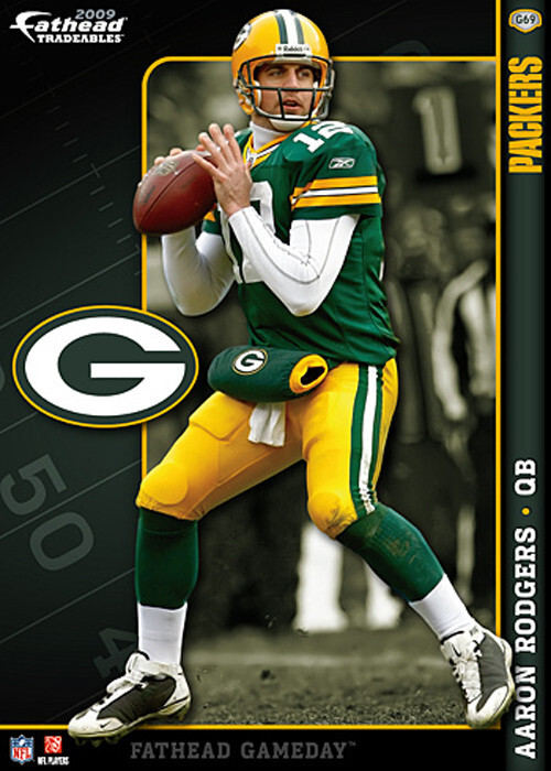 Aaron Rodgers Green Bay Packers Fathead Tradeable 2009 NFL Sticker G69 ...