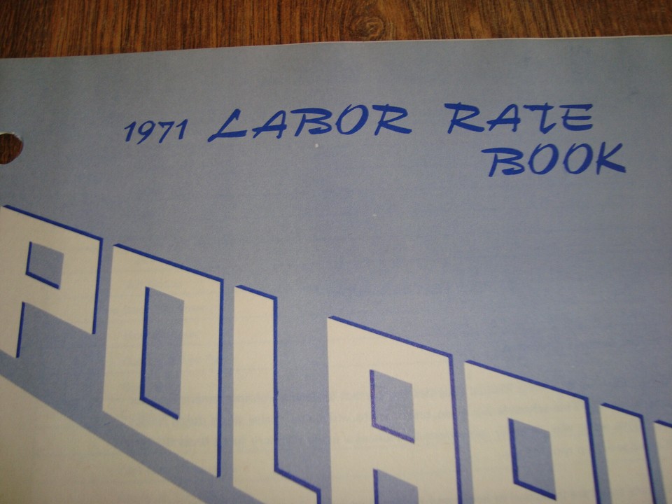 Polaris 1971 Labor Rate Book Catalog WWIO | eBay