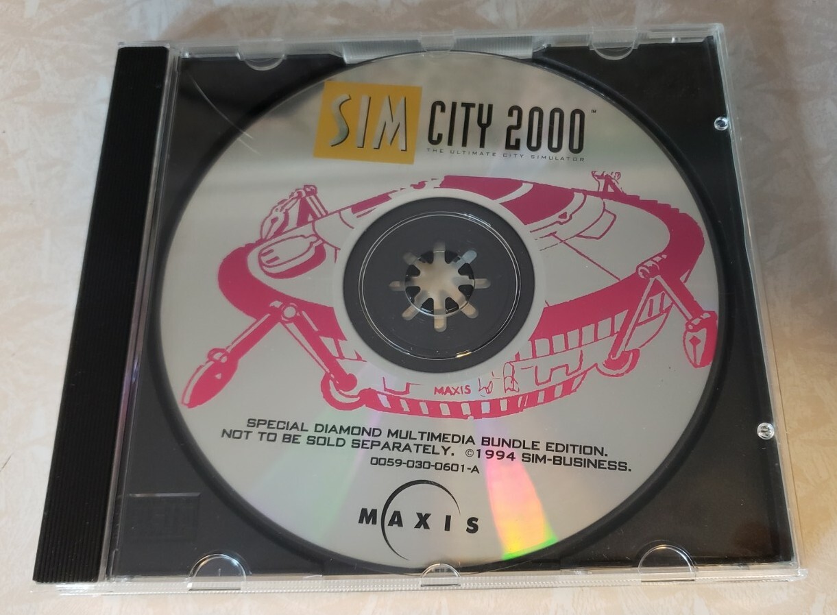 Sim City 2000 - PC Game Bundle Edition, Maxis 1995 - Not For Resale ...