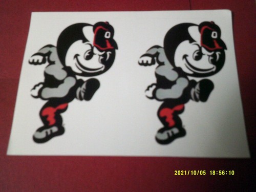 2 - PRE-OWNED, ( NEVER USED ) OHIO STATE BRUTUS ,DECAL,4" x 2.75"approx ...