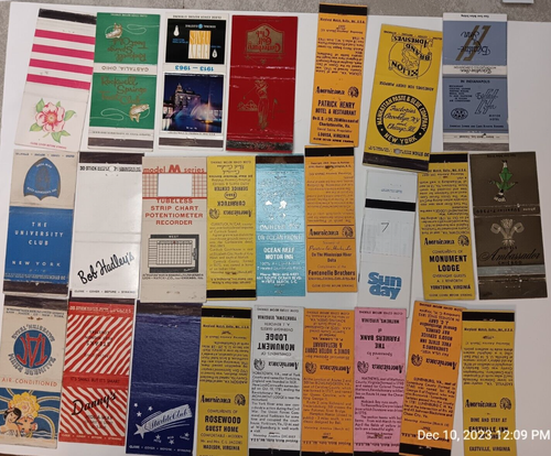 2 inch Matchbook covers mixed sizes over 20 IL, NY, VA, SC, OH, | eBay