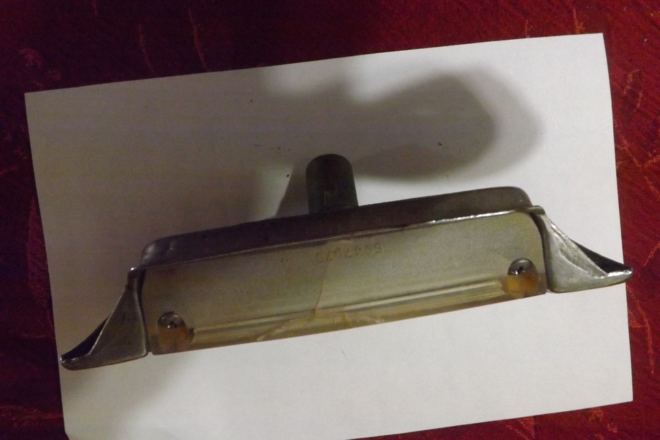 57 1957 CHEVROLET CHEVY REAR CHROME BUMPER LICENSE PLATE LIGHT ASSEMBLY ...