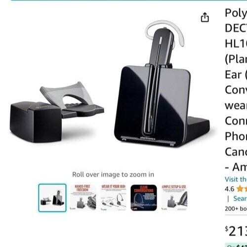 Poly CS540 Wireless DECT Headset with HL10 Lifter (Plantronics) | eBay