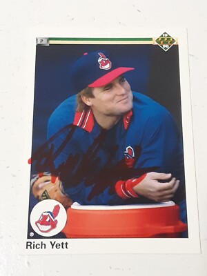 Rich Yett Cleveland Indians 1990 Upper Deck Autograph Card #595 READ ...