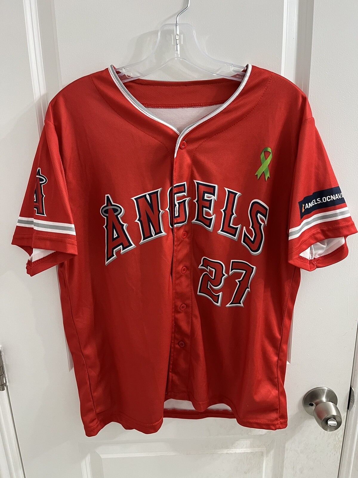 Los Angeles Angels Mike Trout Jersey #27 Youth XL Red Sixth Man Stadium ...