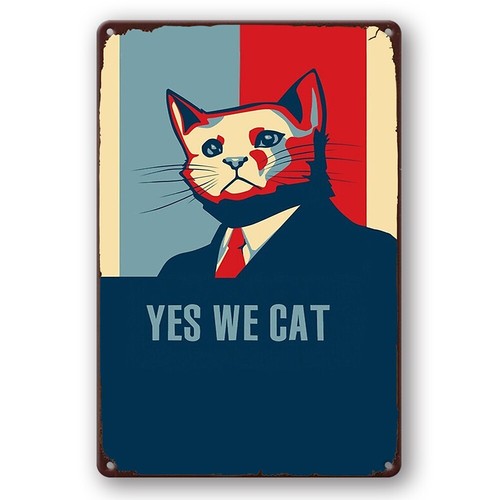 3X Tin Sign YES WE CAT MEOW Metal Plate Rustic Decorative Vintage Art ...