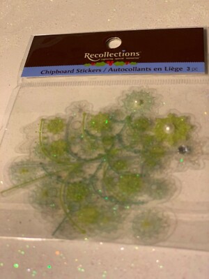 RECOLLECTIONS 3D STICKERS CHRISTMAS HOLIDAY GREEN SHEER TREES RARE ...