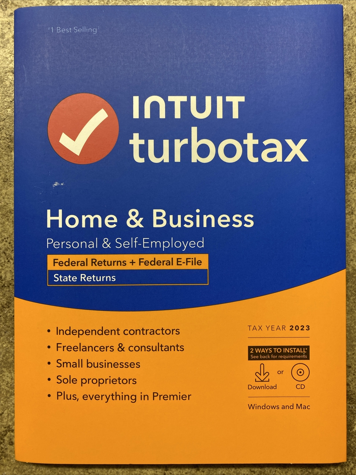 2023 TurboTax Home & Business CD/Download Federal E-File & State ...