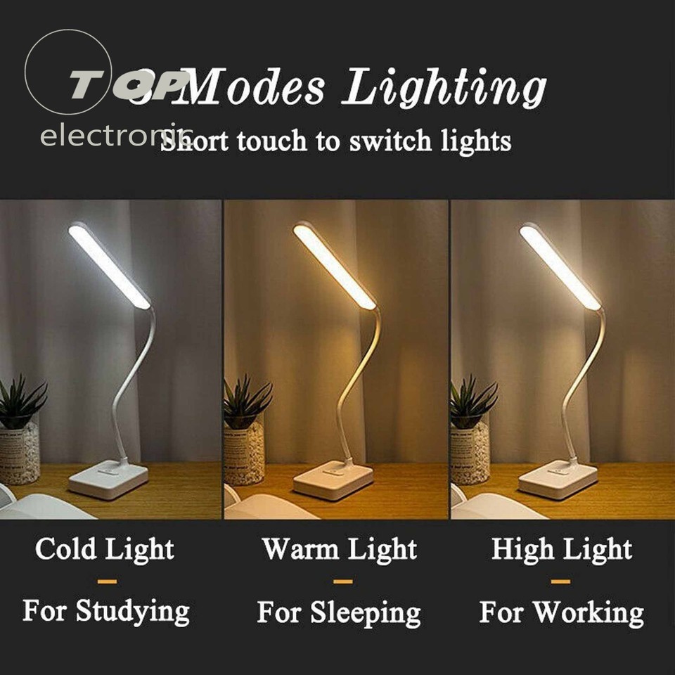 Led Desk Lamp USB Touch Dimmable Reading Light Student Study Bedside ...