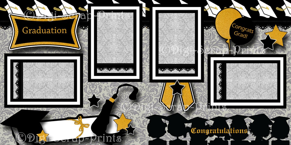 Graduation Printable Paper Scrapbook Paper Graduation 2024 , Purple