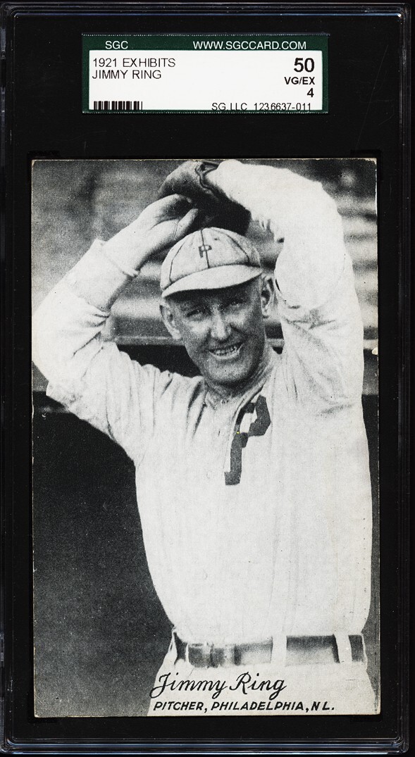 1921 Exhibits Jimmy Ring Card SGC VG/EX 4 | eBay
