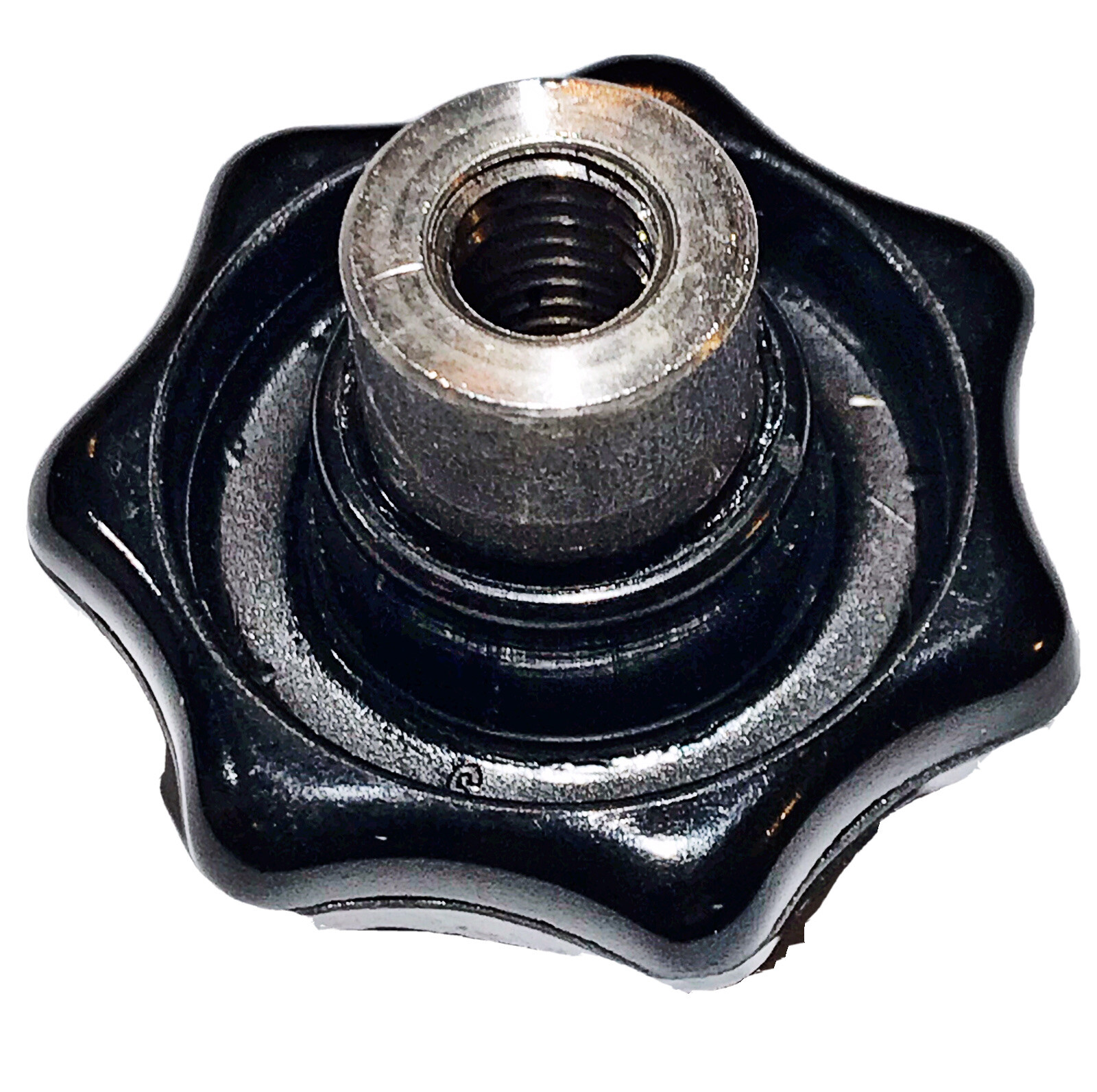 7 Point Black Star Knob Grip Handle 40mm Diameter Stainless 5/16 ...