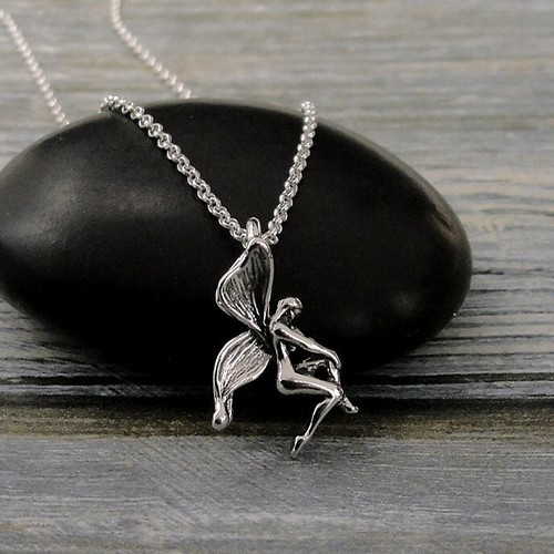 925 Sterling Silver Fairy Necklace - Fairy Charm Jewelry - Pixie ...