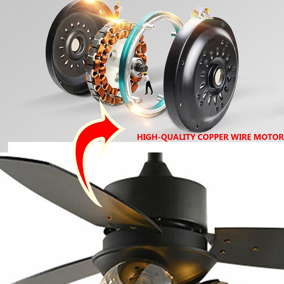 42" Vintage Ceiling Fan Light Industrial Farmhouse Chandelier 3-Light Lighting | eBay