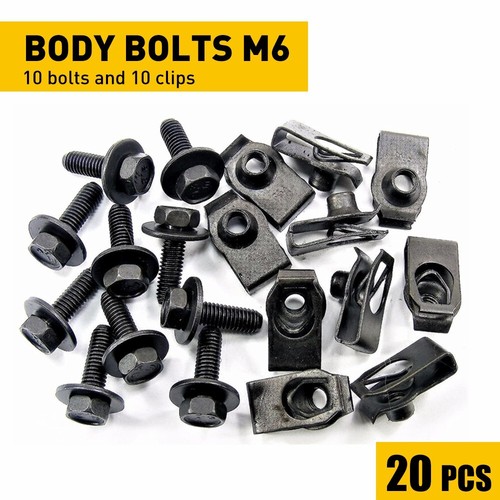 For GM Truck Body Bolts&U-nut Clips- M6-1.0 x 20mm- 10mm Hex- 20pcs ...