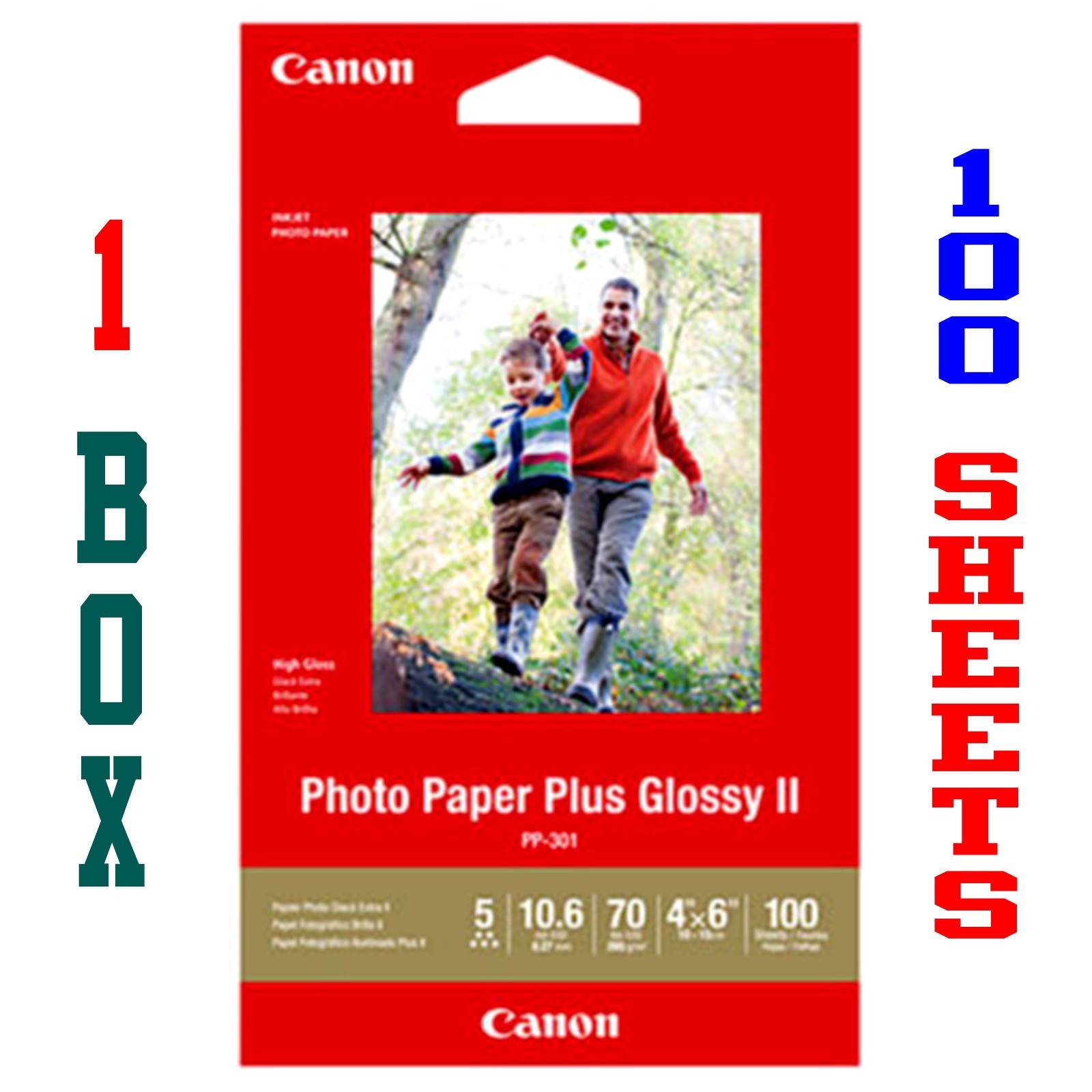 100 SHEETS ... CANON PHOTO PAPER PLUS GLOSSY II 4" x 6" 1 BOX | eBay