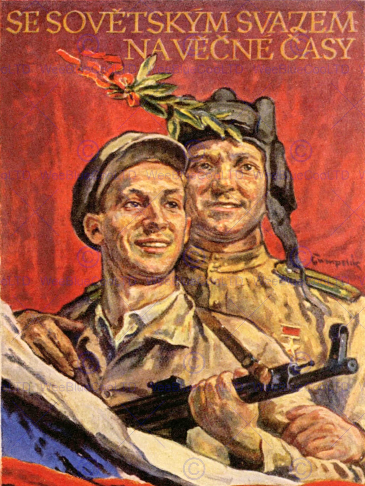 Propaganda Political Czech Soviet Union Warsaw Pact Communism Poster ...