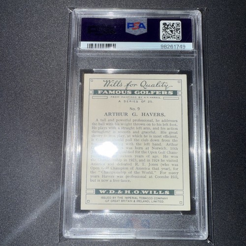 1930 Wills Famous Golfers #9 Arthur Havers PSA 2 | eBay