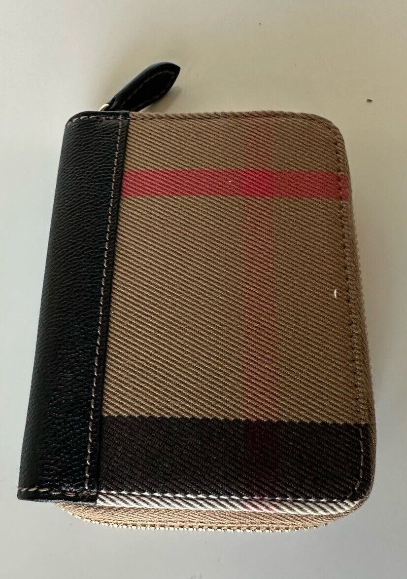 Burberry MN Zip Around Check Black/Brown Wallet 80840301 NWT Burberry MN Zip Around Check Black/Brown Wallet 80840301 NWT