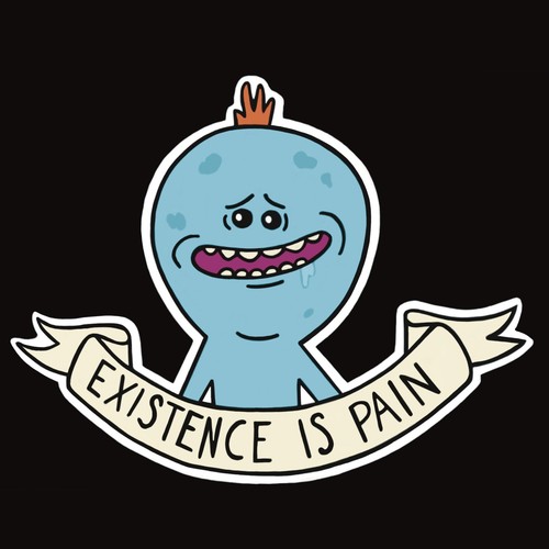 Mr Meeseeks “Existence Is Pain" Rick Morty Funny Waterproof Vinyl Decal ...