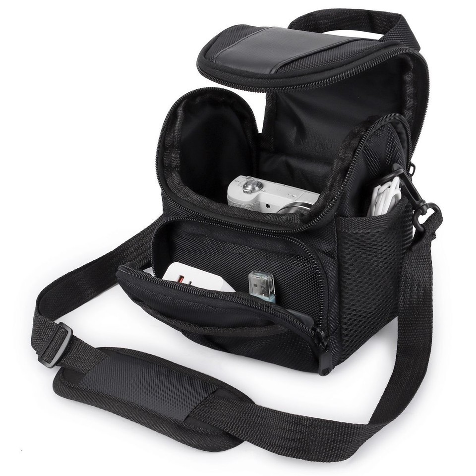 Black Camera Protective Bag Shoulder Pouch Zipper Case for Nikon Canon ...