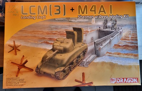 US WW2 LCM-3 Landing Craft & M4A1 Sherman with Deep Wading 1:72 Dragon ...