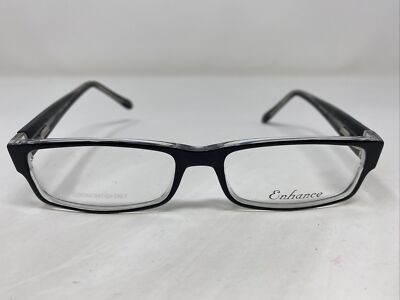 Enhance R-3811 BLK 52-17-140 Black Crystal Full Rim Eyeglasses Frame ...