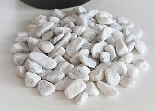 Decorative Garden Stones SNOW WHITE Marble Pebbles Greece Sizes Home ...