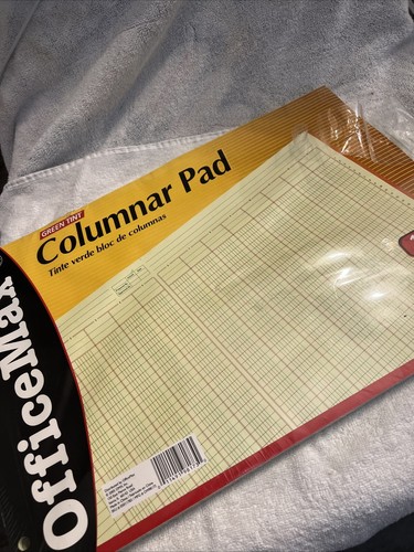 2 Office Max Columnar Pad, Columnwrite, 11" X 16-3/8 , 13 Columns, 50 ...
