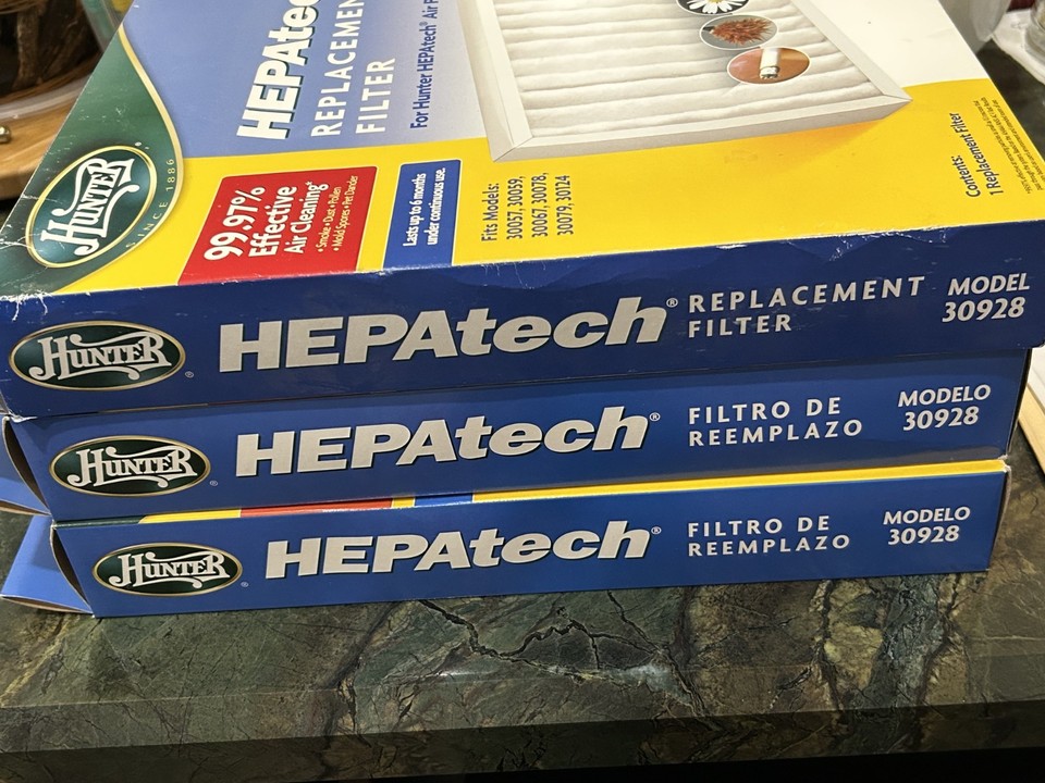 w/3 extra filter HUNTER Hepatech Quiet Air Purifier 30057 NIB areas up ...