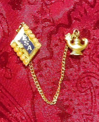 VTG ESA EPSILON SIGMA ALPHA Yellow Gold Fraternity Pin Seed Pearls ...