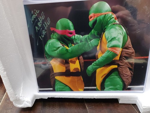 The toxic turtles autograph signed 8x10 glossy photo. 1993 WWF tag team ...