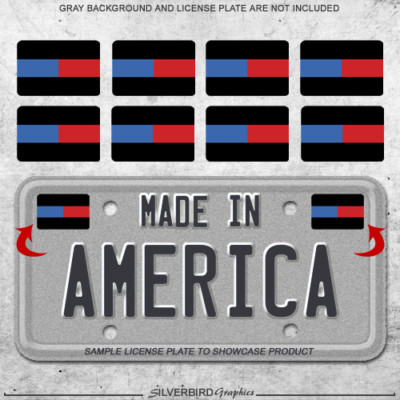 8x Thin blue and red line sticker decals license plate car Police ...