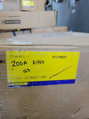 NOS Square D H324N 200 Amp 240V w/ Neutral Fusible Indoor Safety Switch ...
