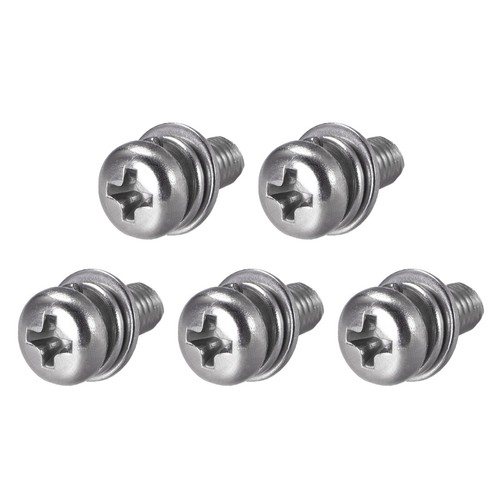 M5x16mm Stainless Steel Phillips Pan Head Machine Screw Spring Plain ...