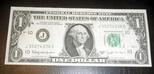 JB RFM 81869 United States 1963 B One Dollar Barr Note Banknote UNC ...