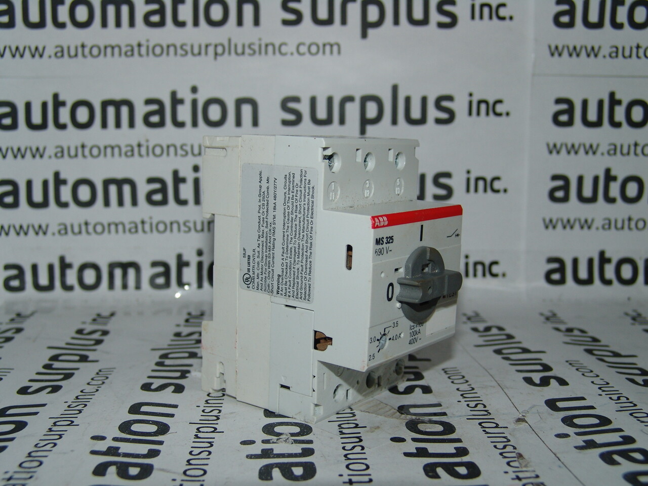 ABB MS325 690V 2.5-4A AC3 3PH 3HP MANUAL MOTOR STARTER WOW!! READ!! | eBay