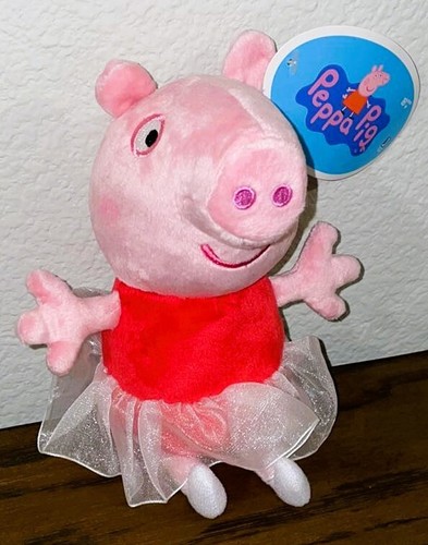 New Peppa Pig Snorting Stuffed 8” Plush Toy Red Dress Tulle Skirt ...