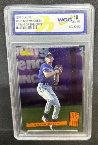 1994 Classic WCG Baseball Card Shawn Green #C-25 Graded GEM-MINT *10 ...