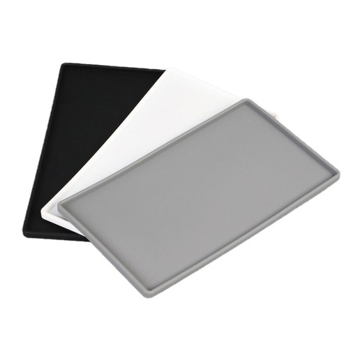 Silicone Flat Tray Square Anti-slip Bathroom Soap Tray Coffee Tea ...