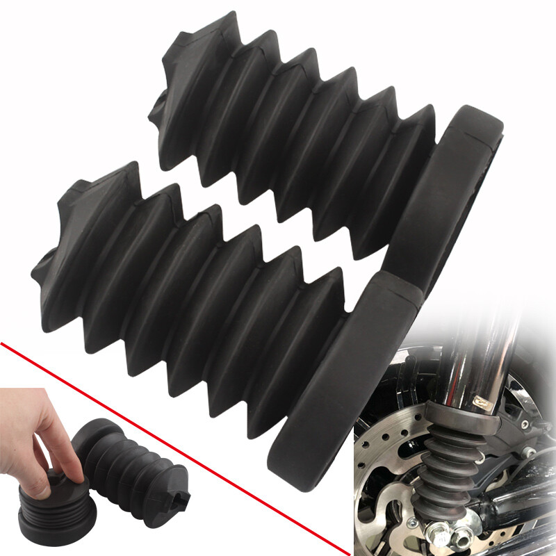 Pair Black Shock Absorber Rubber Fork Gaiter Gator Boot Cover for ...