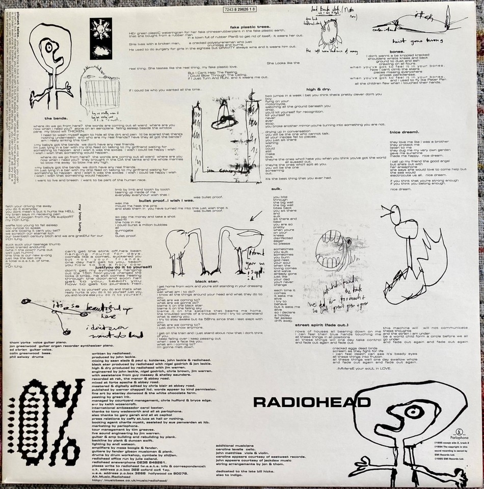 RADIOHEAD: THE BENDS vinyl LP: (1995): FIRST PRESS: NR MINT/UNPLAYED | eBay