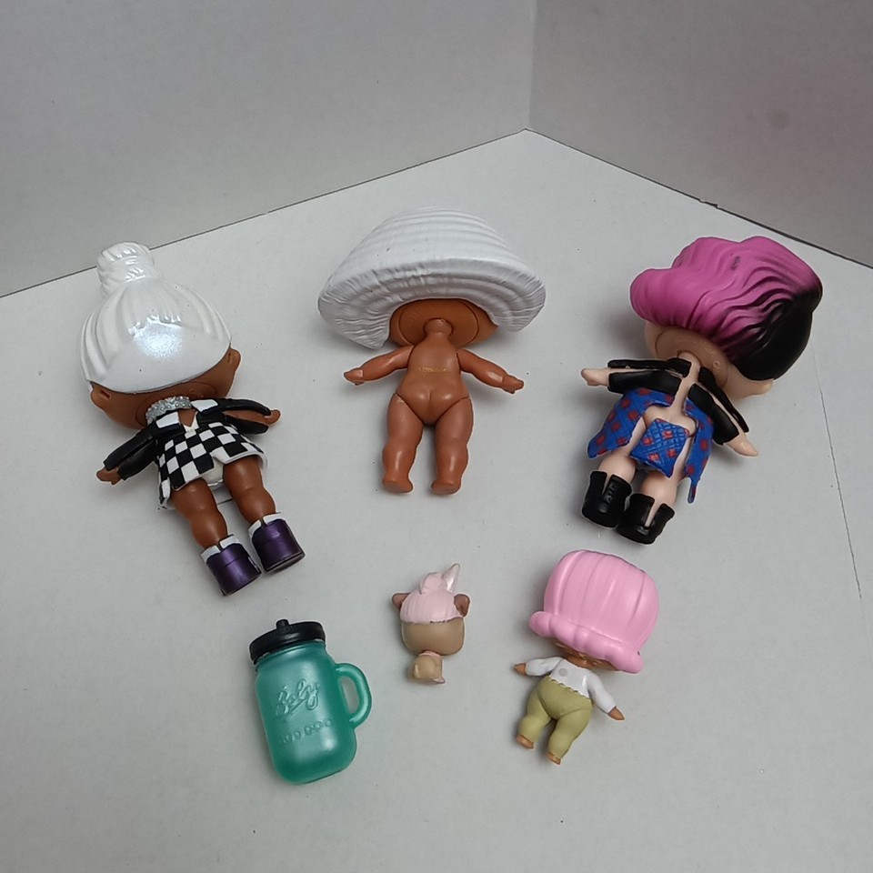 LOL Surprise Dolls Lot 3 Dolls Pet Accessories Outfits Hair Skin Tiny ...