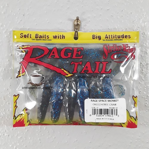 Strike King Rage Space Monkey 4" Okeechobee Craw 6pk Soft Plastic ...