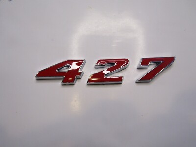 FORD 427 ENGINE ID FENDER HOOD SCOOP QUARTER PANEL TRUNK EMBLEM RED W ...