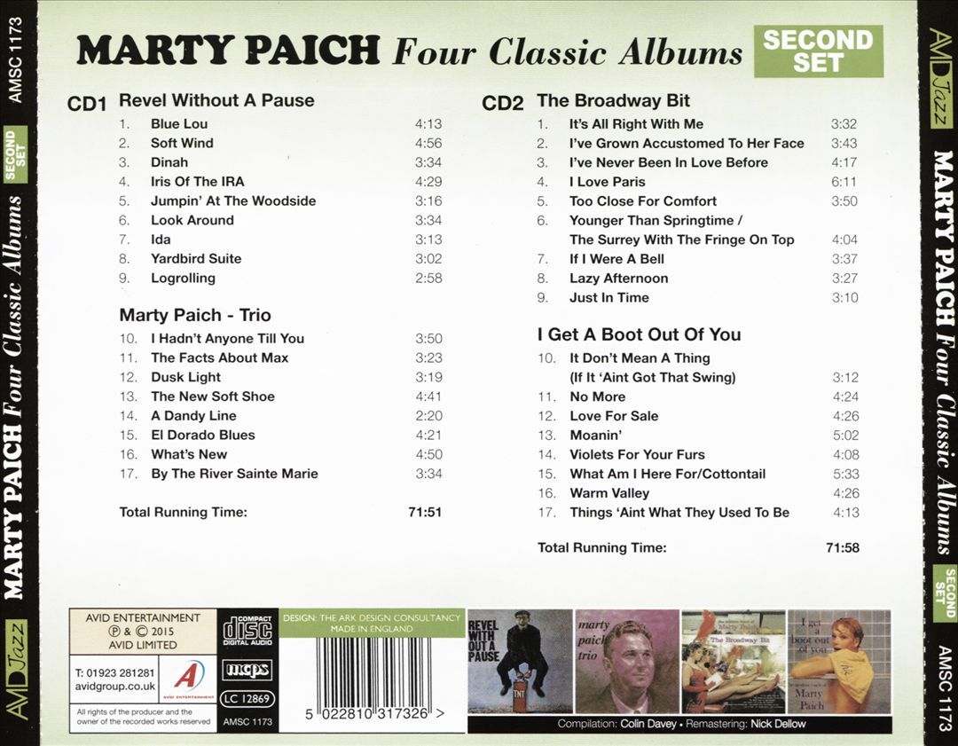 MARTY PAICH FOUR CLASSIC ALBUMS, VOL. 2 NEW CD 5022810317326 | eBay